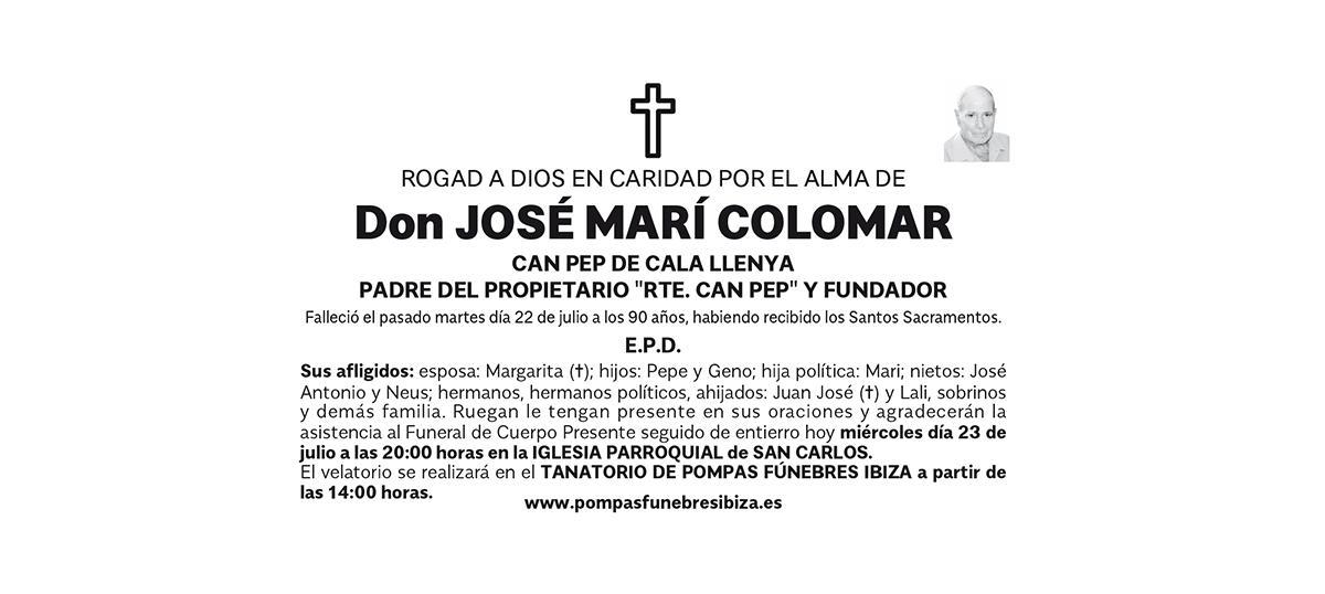Esquela José Marí Colomar